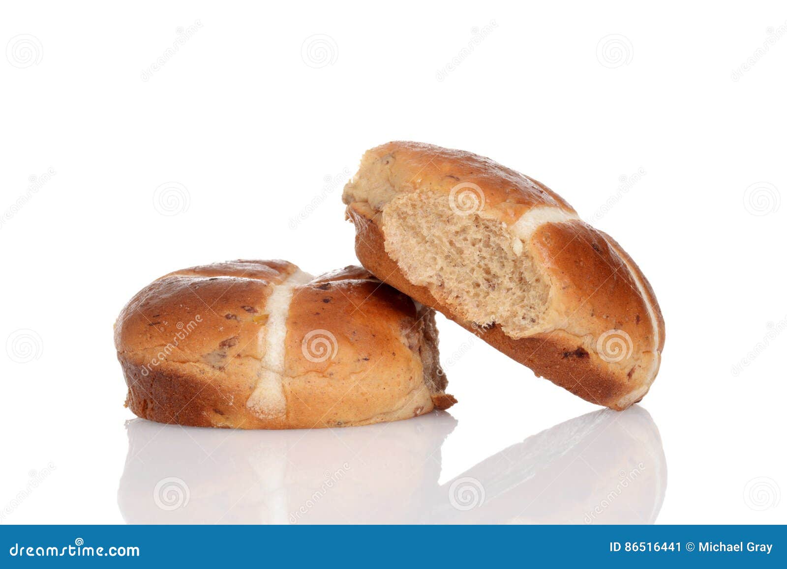 Two hot cross buns stock image. Image of easter, snack - 86516441