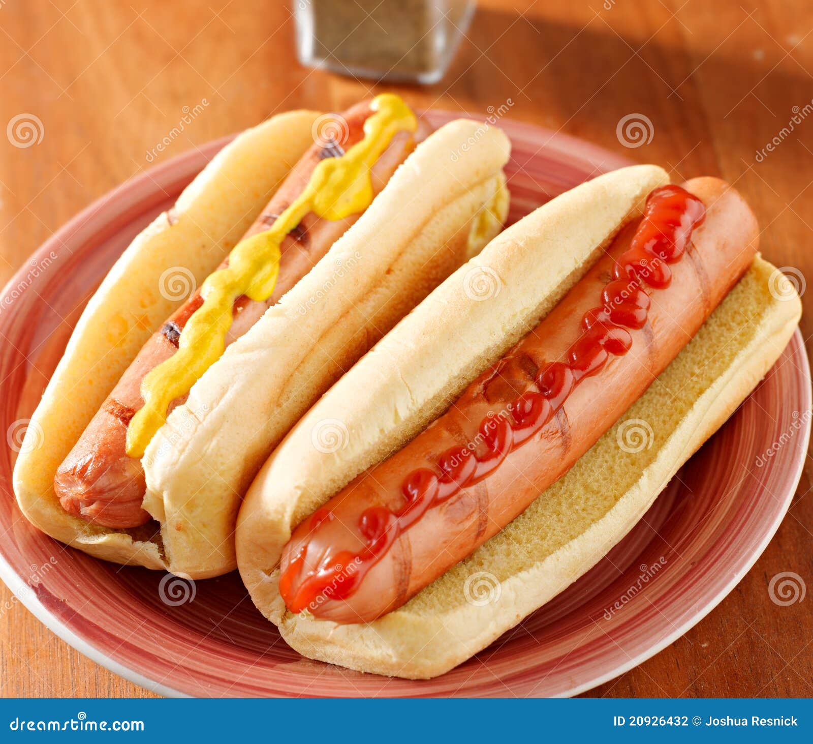Two Hot Dogs with Condiments Stock Photo - Image of meat, hotdog: 20926432