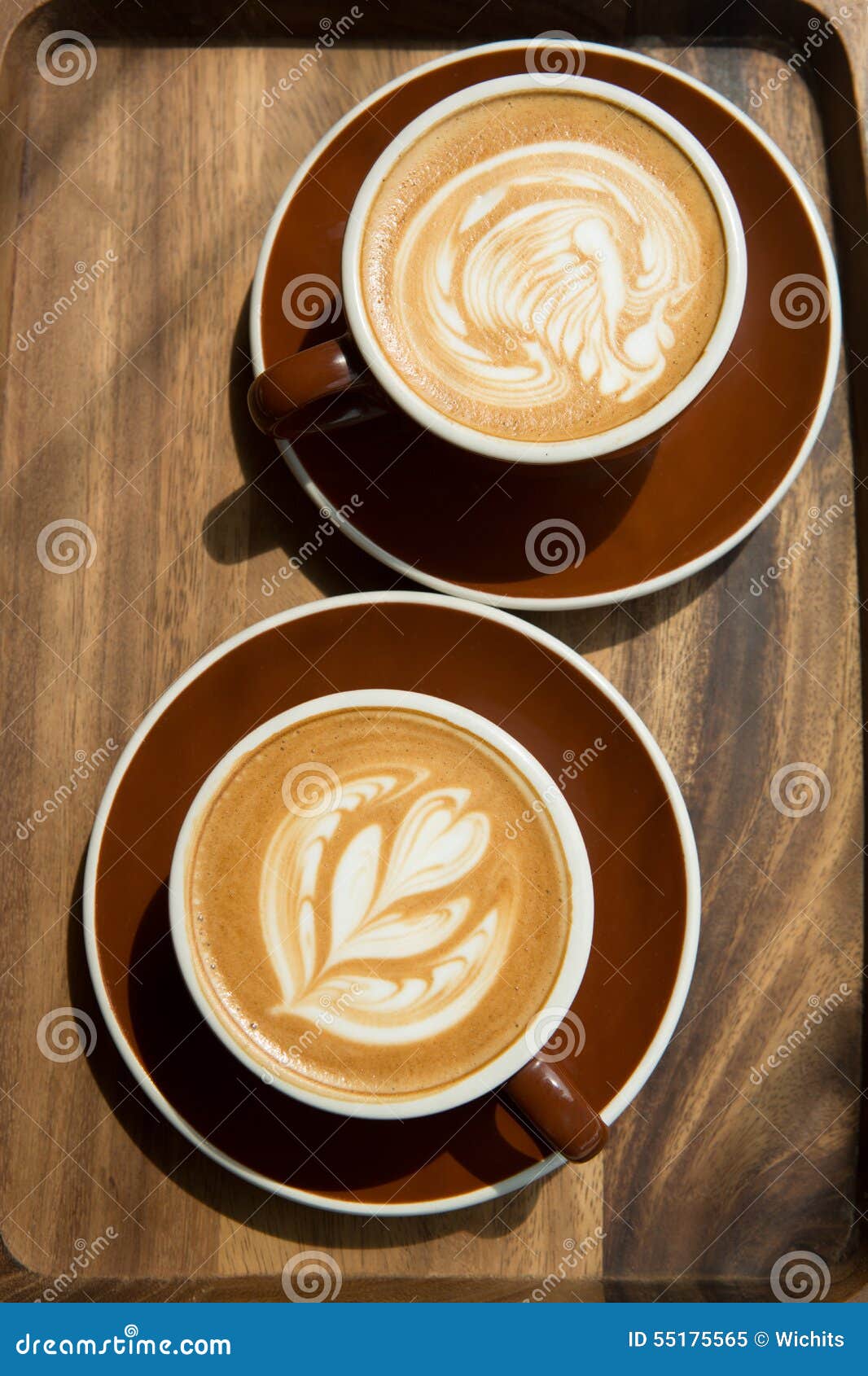 Two hot latte stock image. Image of coffeehouse, fern - 55175565