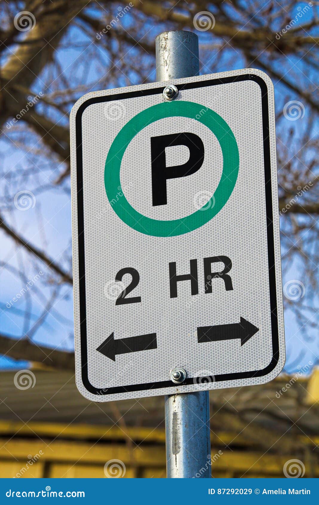 Two Hour Parking Sign with Allowable Directions Stock Image - Image of ...
