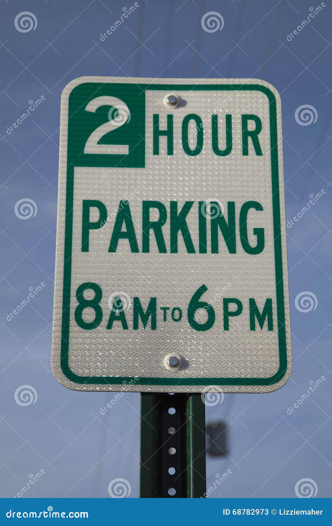 Two Hour Parking Sign stock image. Image of traffic, hour - 68782973