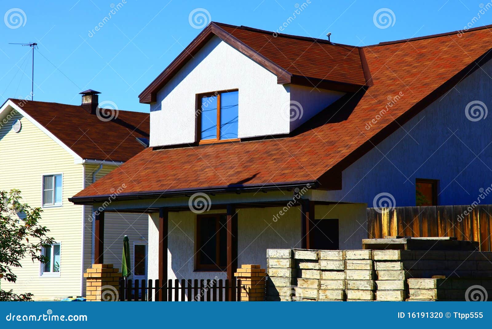 Two houses stock photo. Image of bush, private, architecture - 16191320