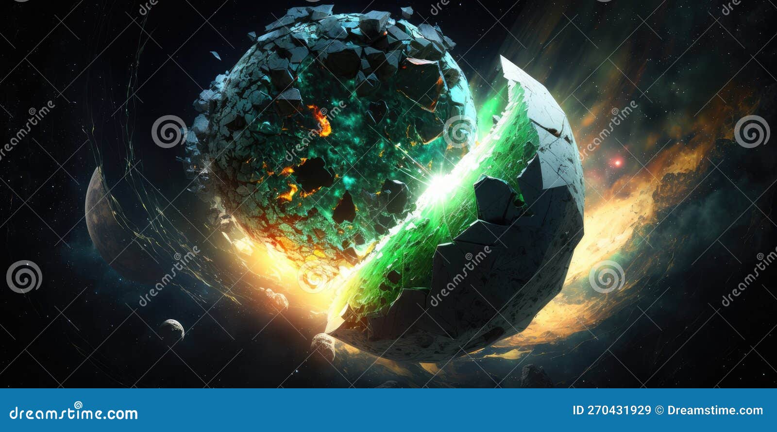 Planets Colliding On A Desert Landscape Royalty-Free Stock Photo ...