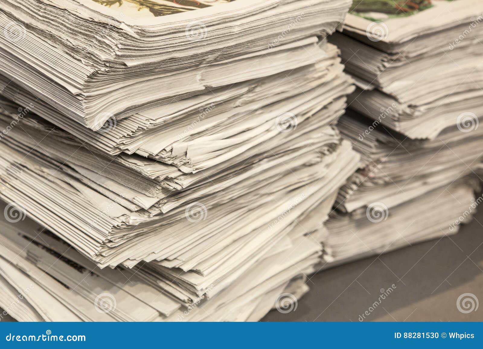 Two Huge Pile of Many Newspapers Stock Photo - Image of press, paper ...