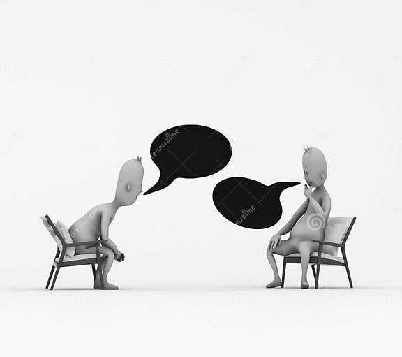 Two Human Characters Talking. the Concept of Communication and Dialogue ...