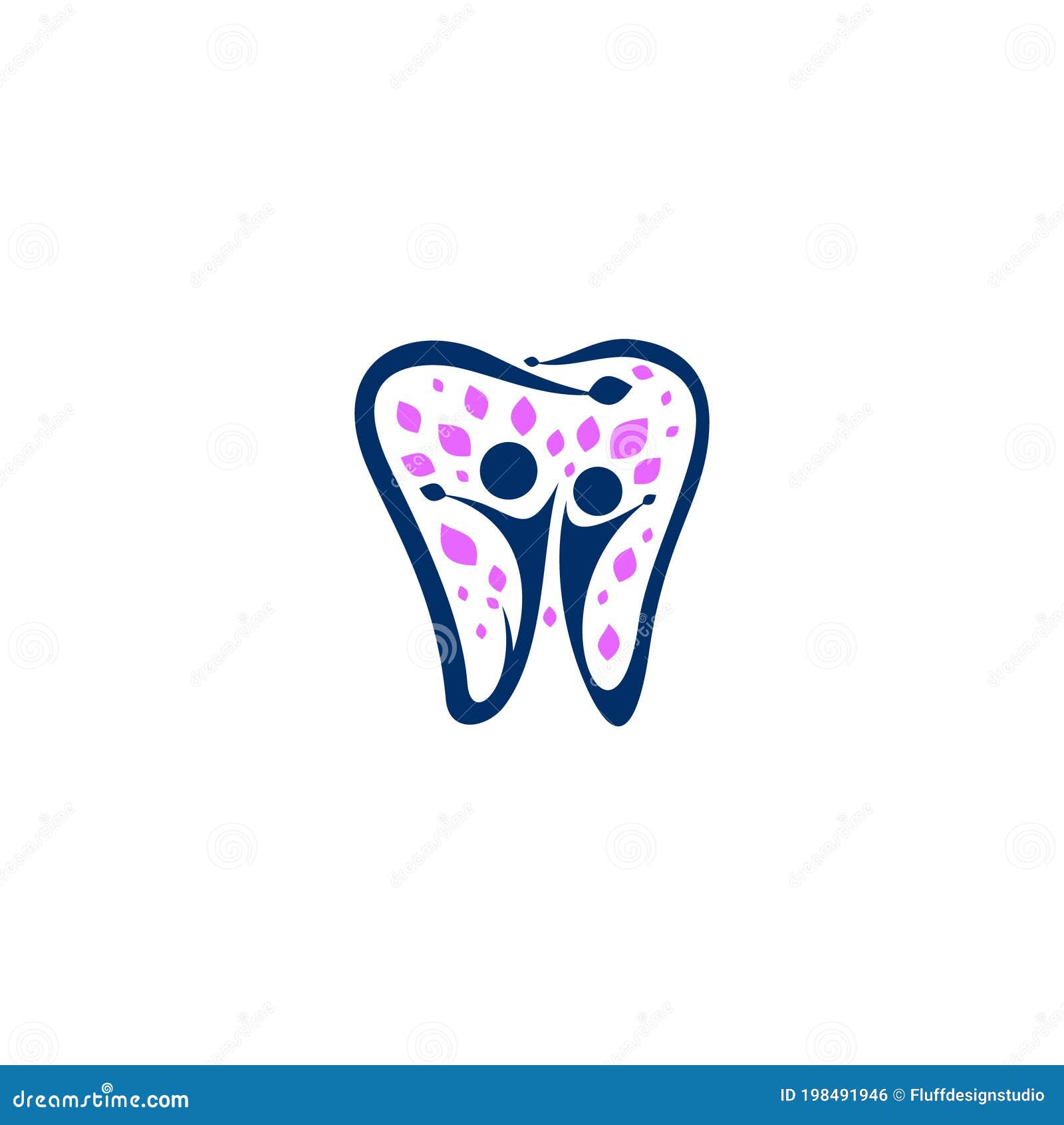 Two Human Figures with Leaves in a Tooth Shape Stock Vector ...