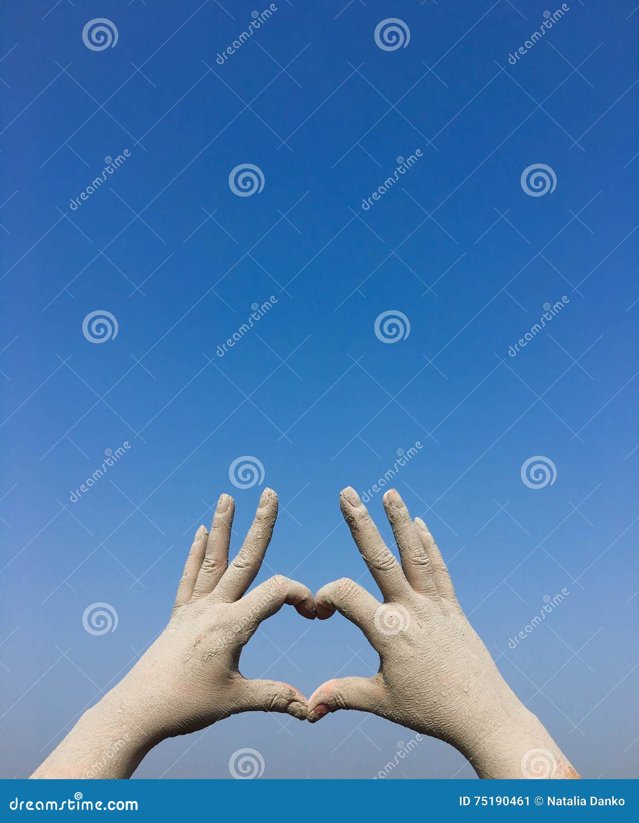 Two Human Hands Against the Clear Blue Sky Stock Image - Image of hope ...