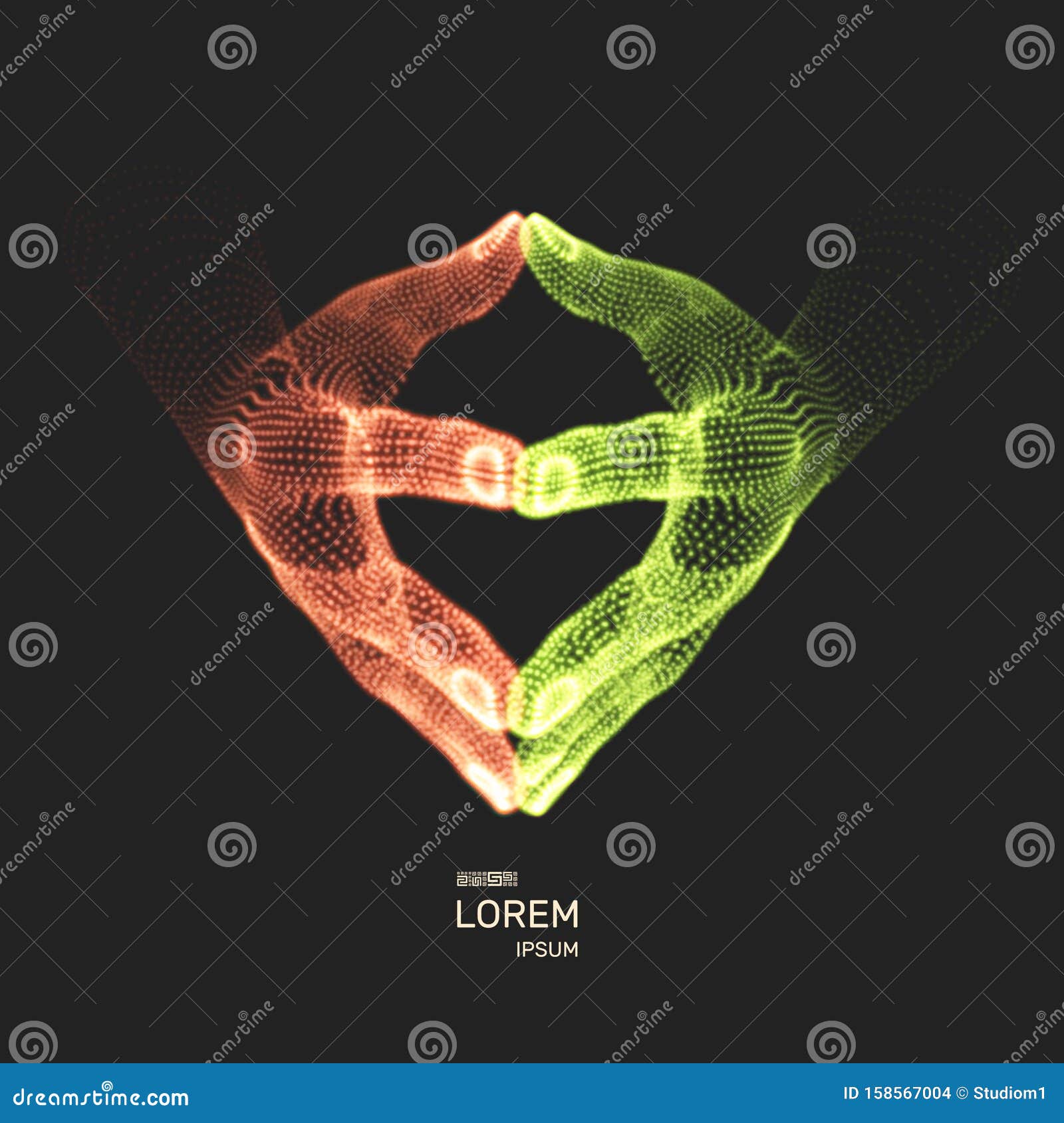 Two Human Hands. Connection Structure. Business Concept Stock ...