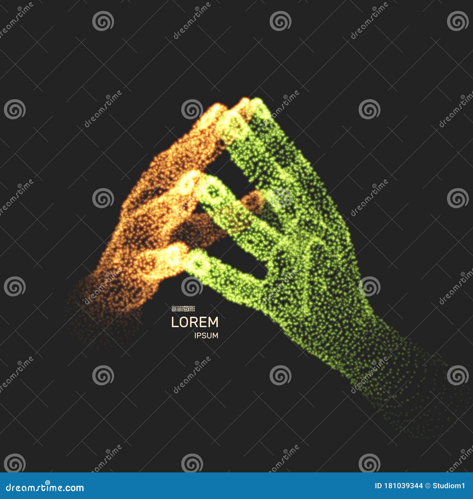 Two Human Hands. Connection Structure. Business Concept Stock Vector ...