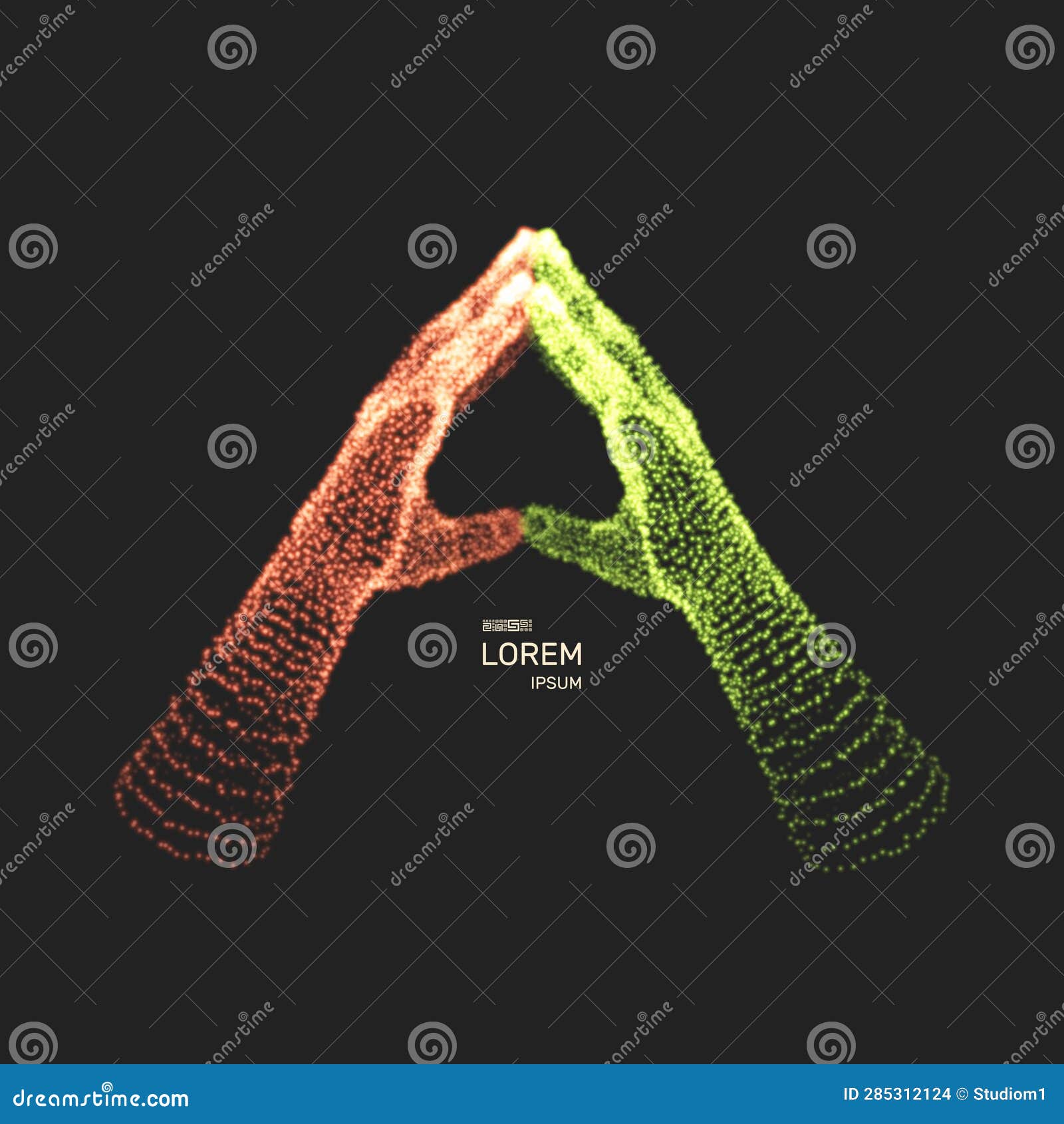 Two Human Hands. Connection Structure. Business Concept Stock ...