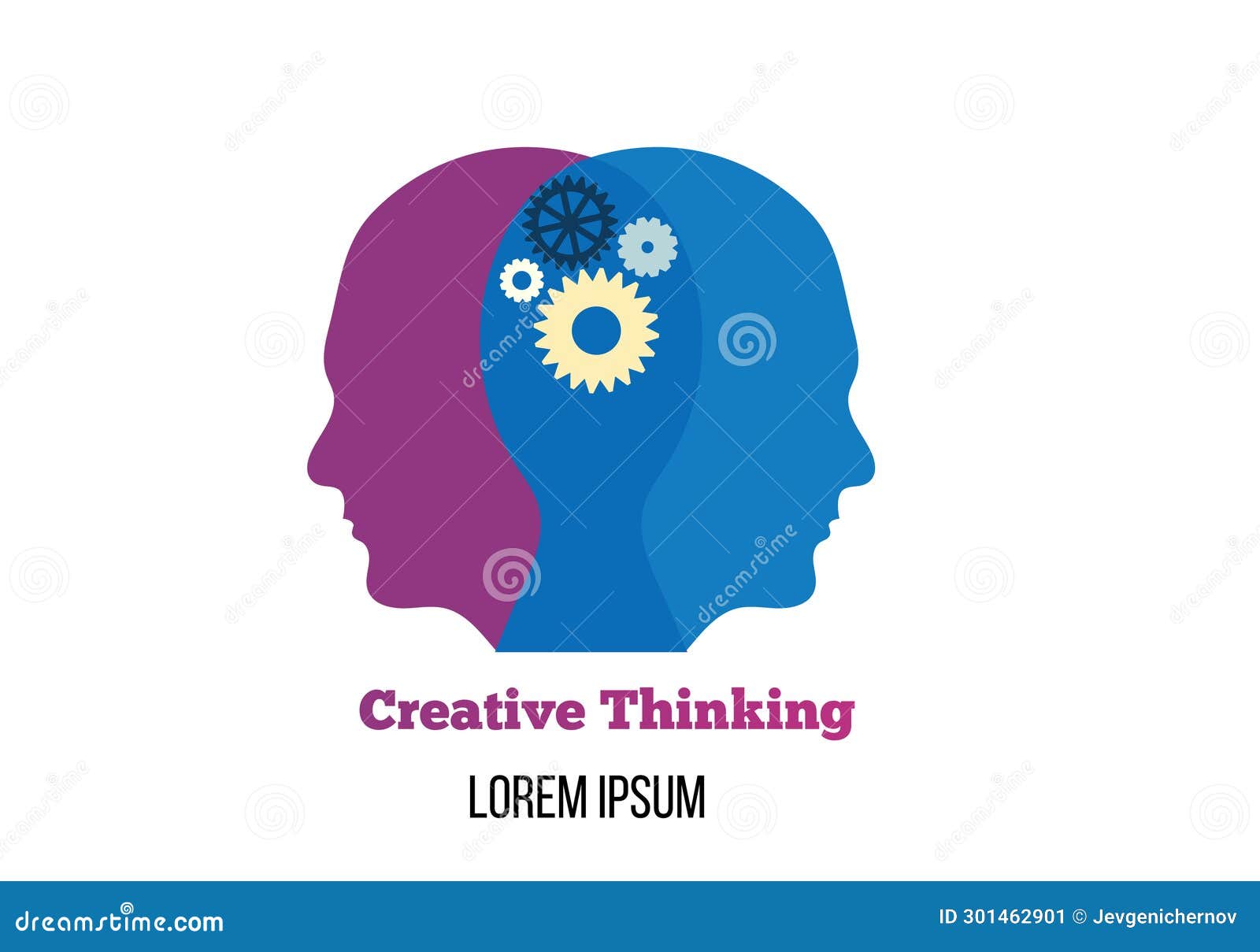 Two Human Heads Connected with Gear Mechanism Stock Vector ...