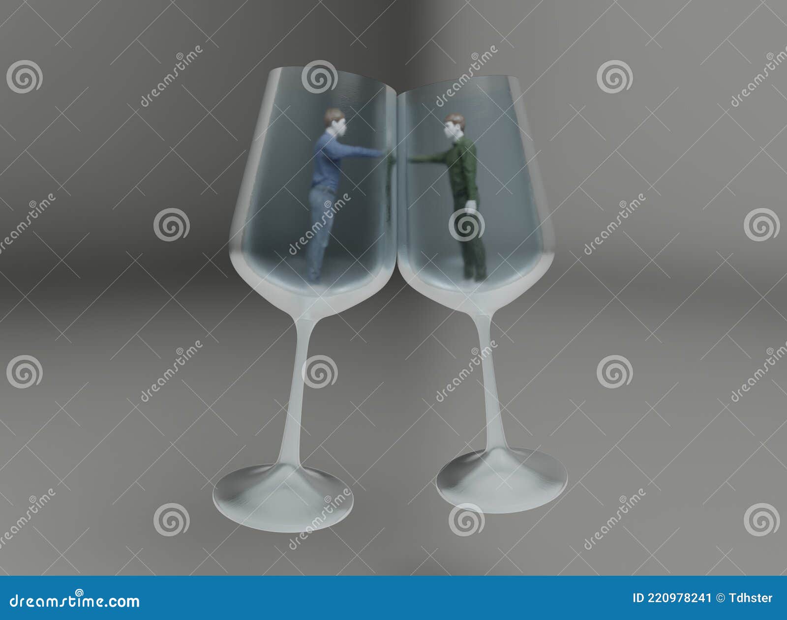 Two Human Personal Boundaries, 3d Illustration Concept Stock ...