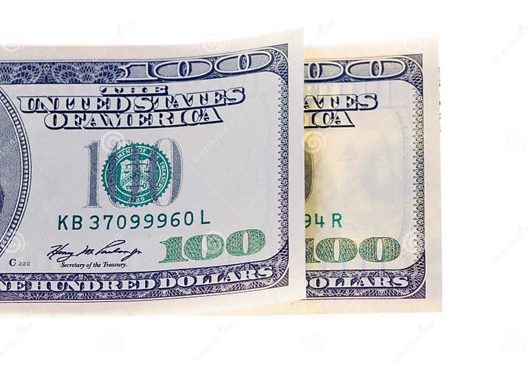 Two Hundred Dollars Banknotes Isolated on White Background Stock Image ...