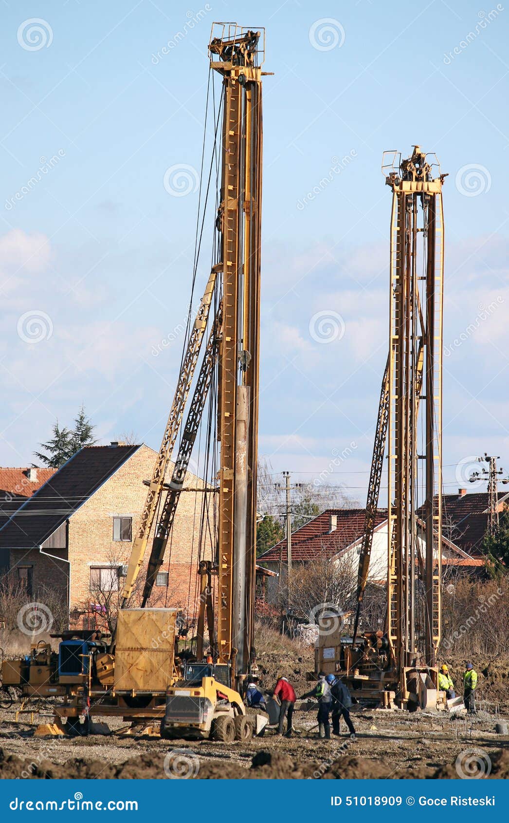 Two Hydraulic Drilling Machines on Construction Site Stock Image ...
