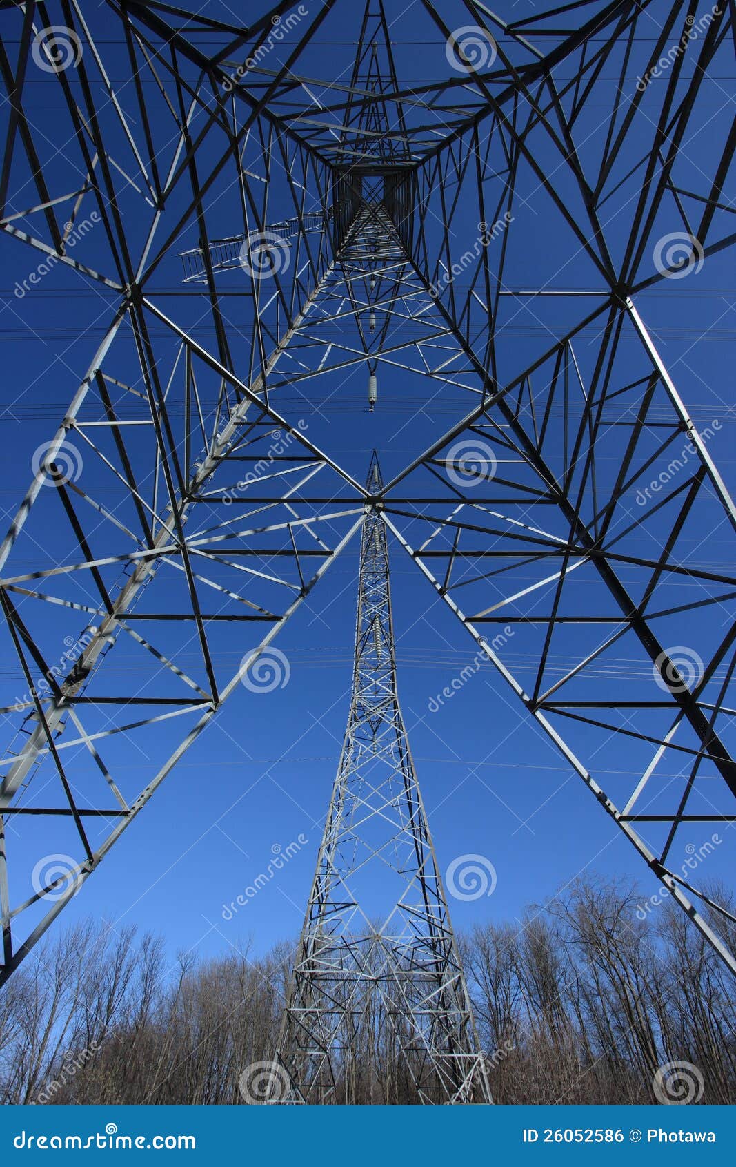 Two Hydro Towers stock photo. Image of angle, looking - 26052586