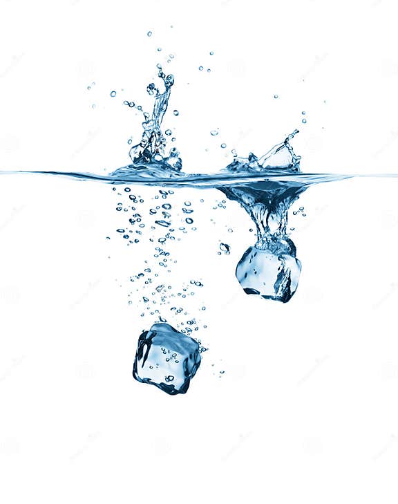 Two ice cube dropping stock photo. Image of drop, underwater - 9661640
