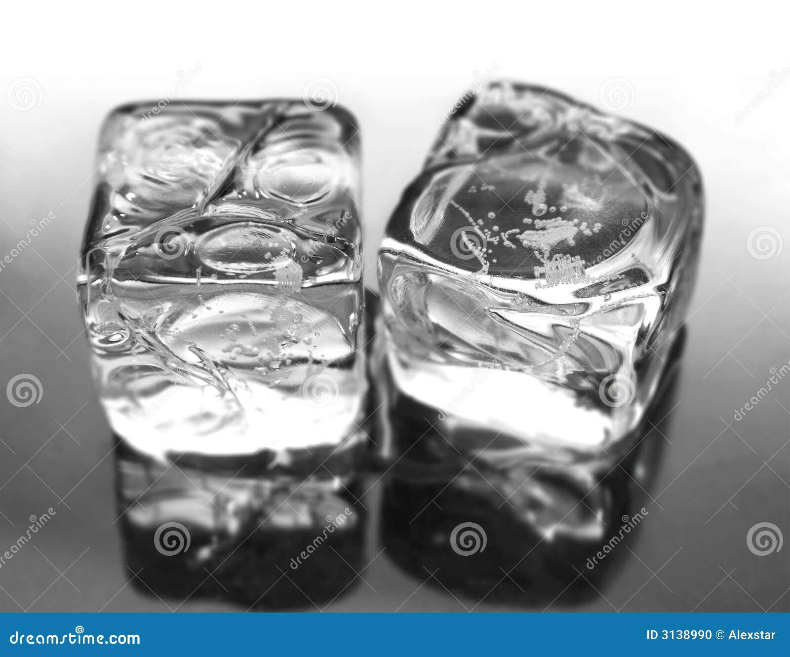 Two ice cubes stock photo. Image of isolated, cold, reflection - 3138990