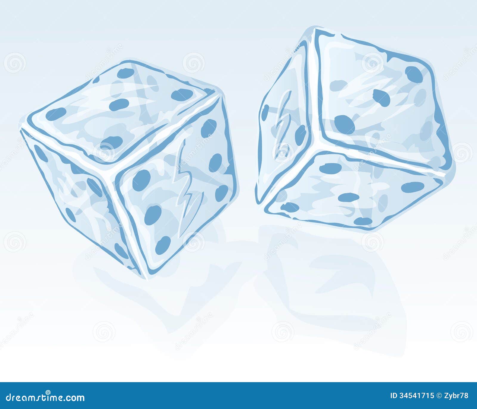 Two ice dices stock vector. Illustration of fortune, blue - 34541715