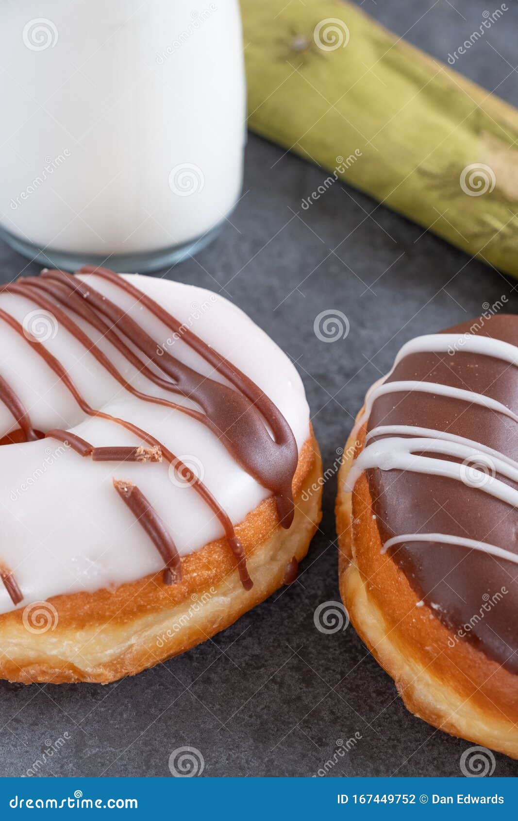 Two iced ring doughnut stock photo. Image of appetizing - 167449752