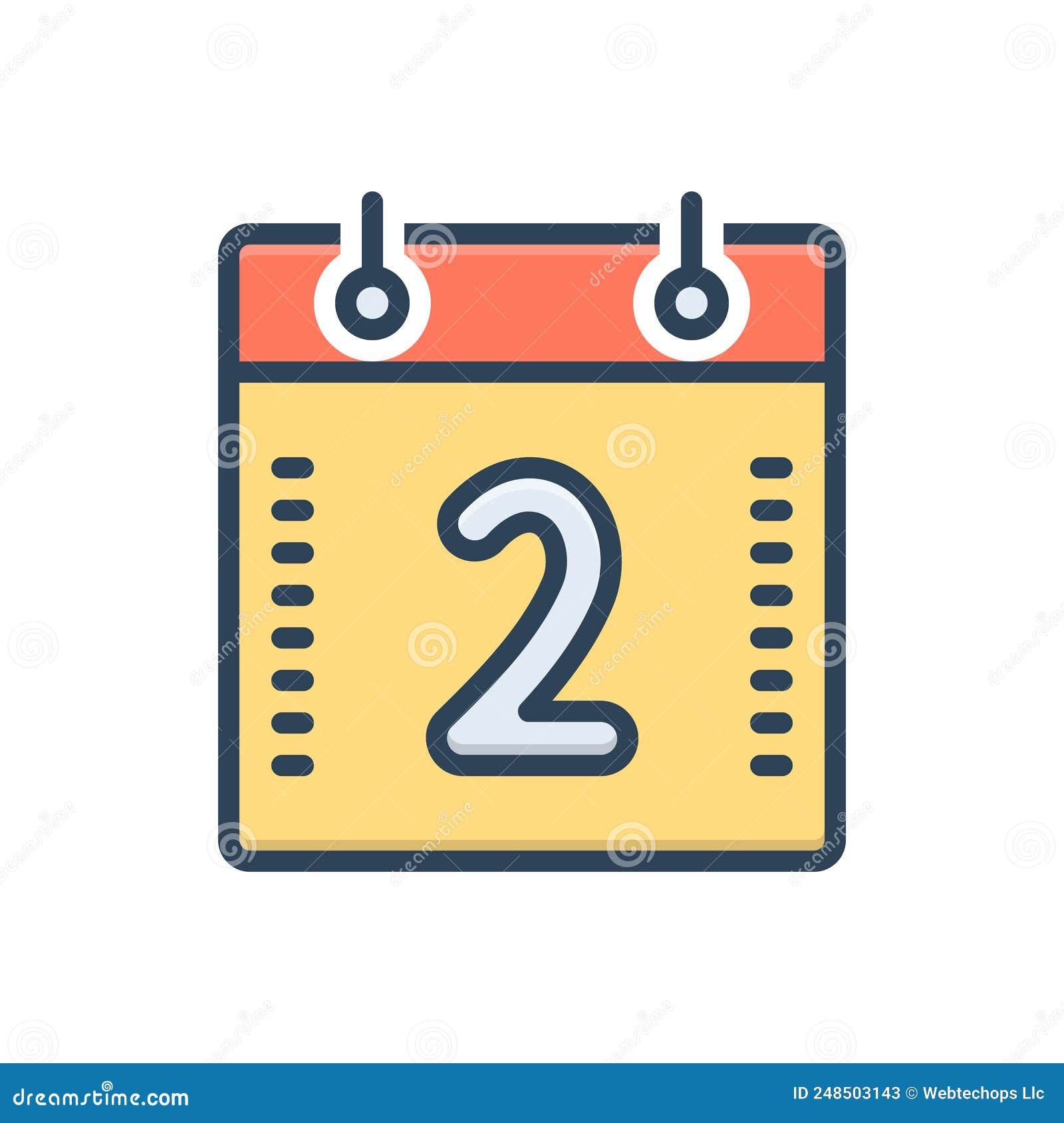 Color Illustration Icon for Two, Calendar and Geometric Stock ...