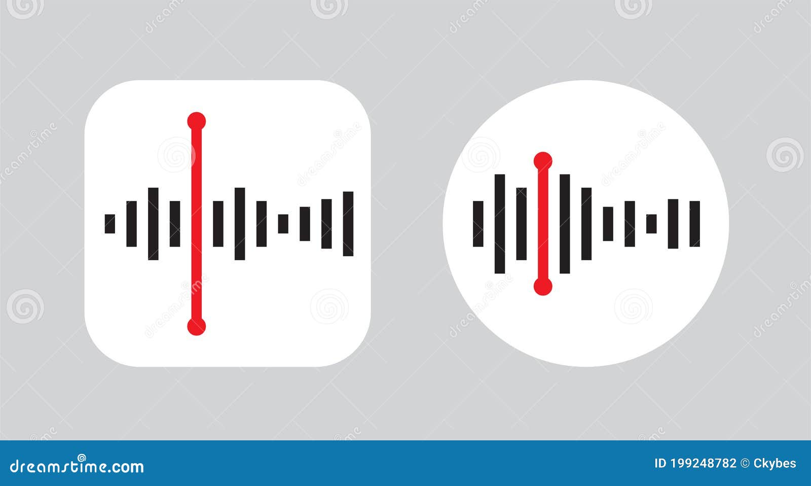 Two Icons Design with Waves of the Equalizer. EQ Vector Illustration ...