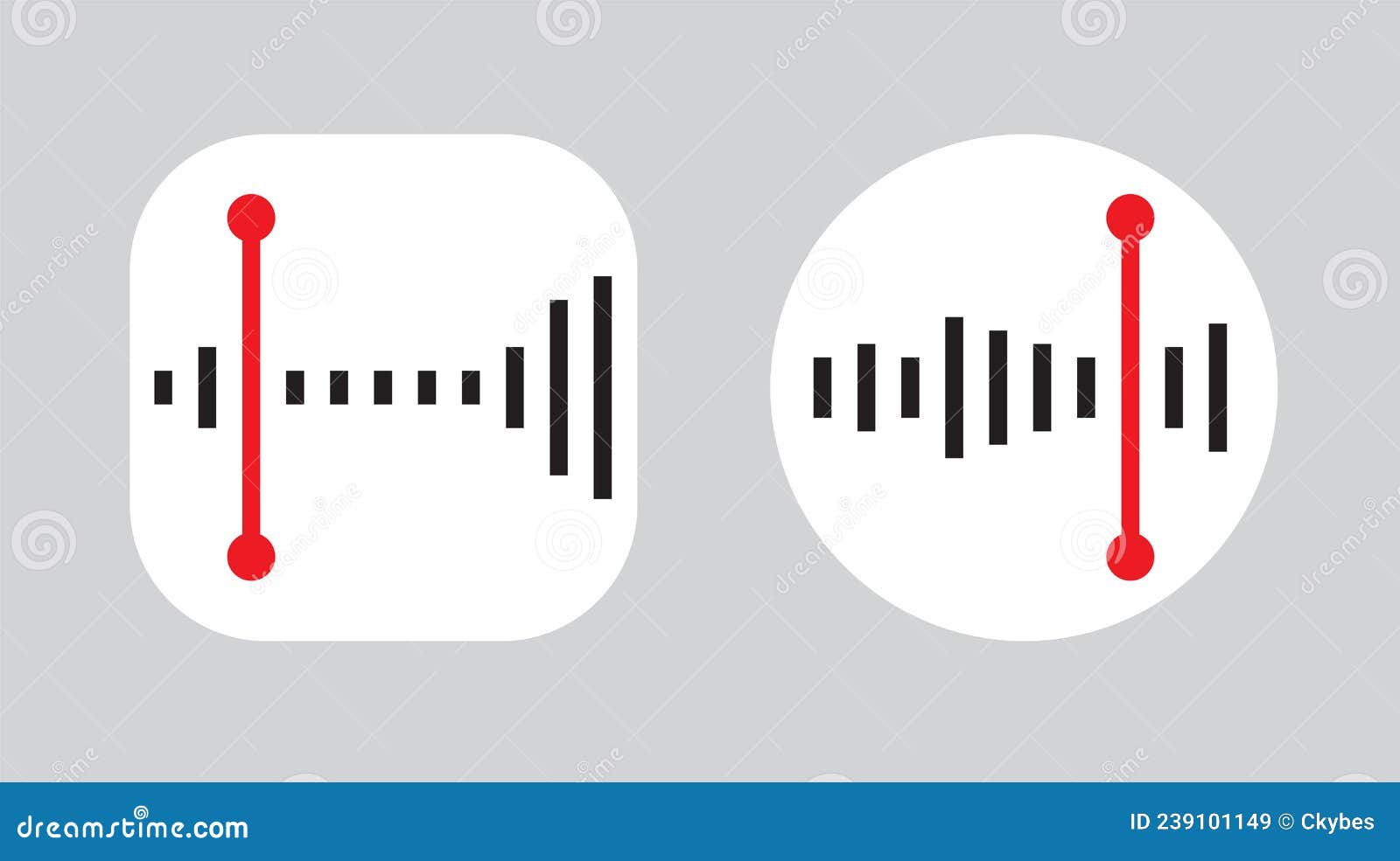 Two Icons Design with Waves of the Equalizer. EQ Vector Illustration ...