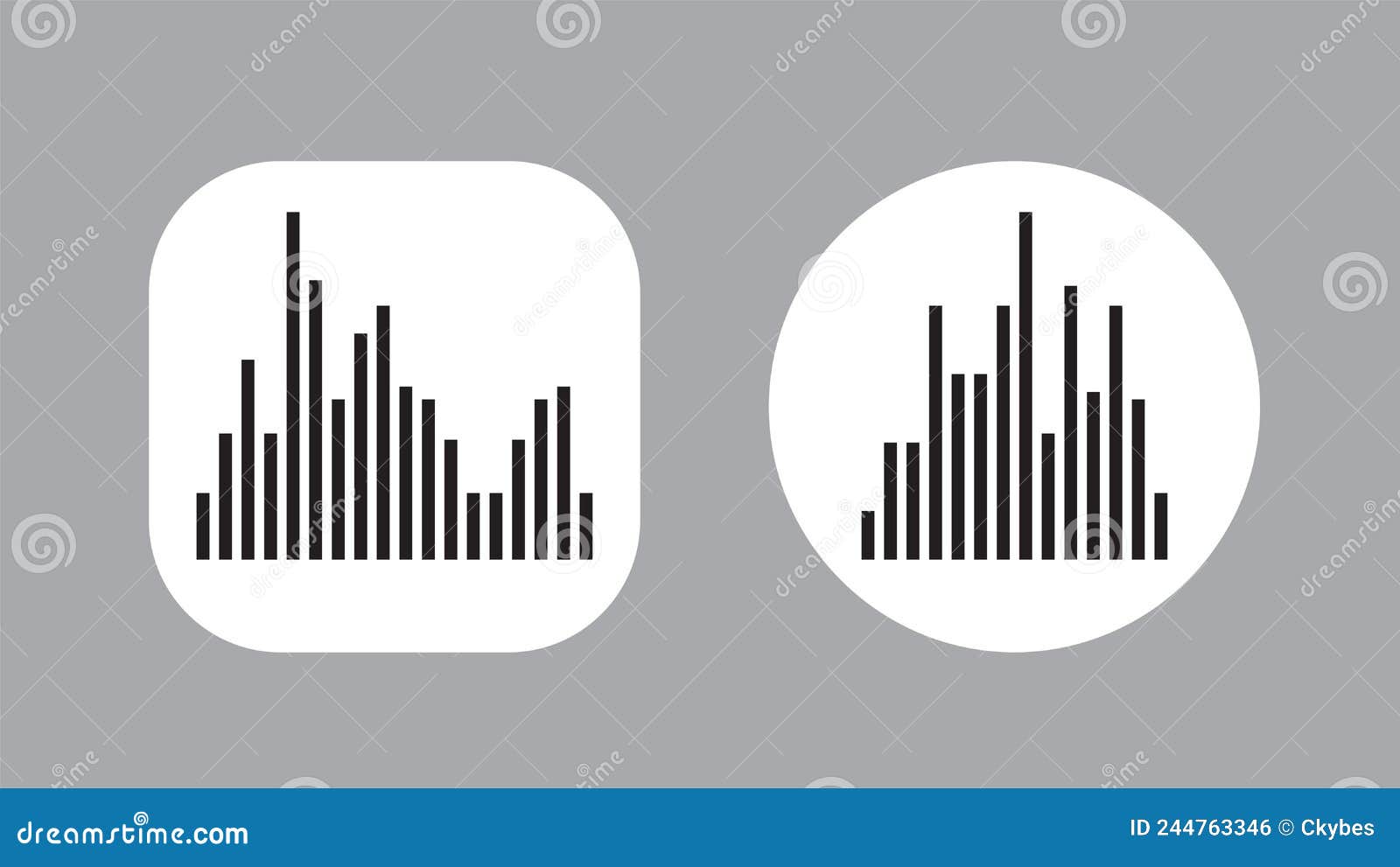 Two Icons Design with Waves of the Equalizer. EQ Vector Illustration ...