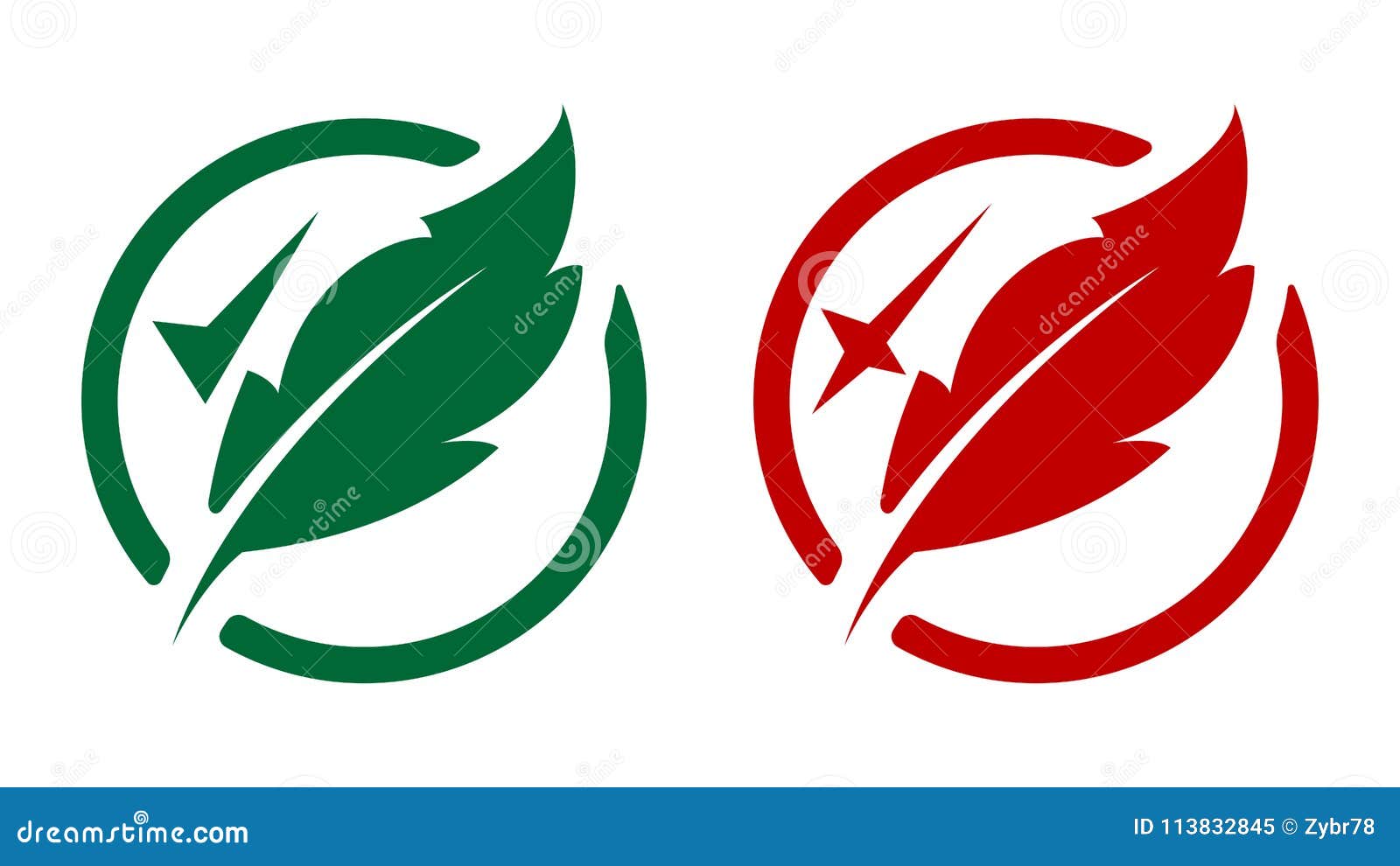 Two Icons with Feathers. Permitted and Prohibited Stock Vector ...