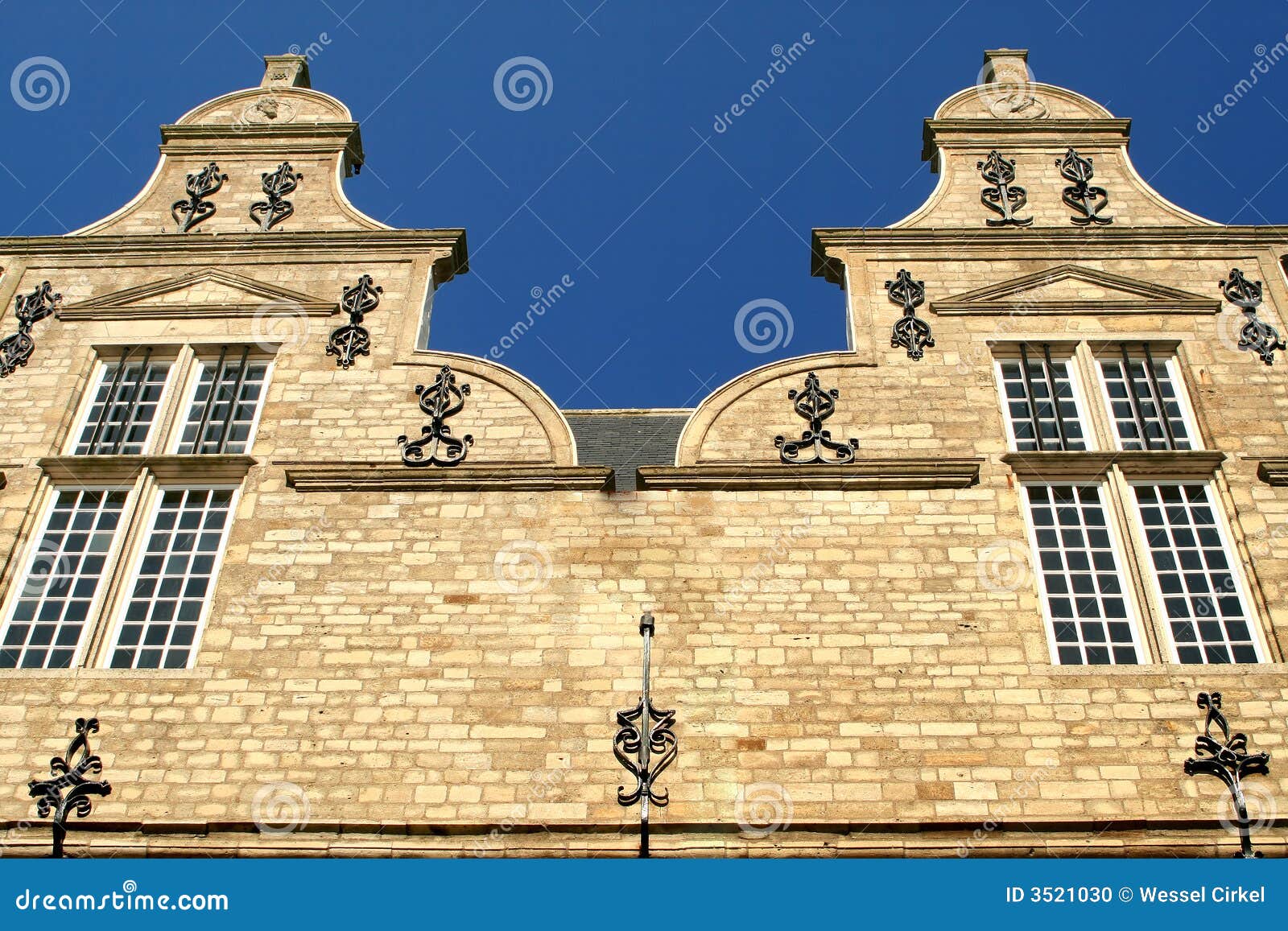 Two identical bell gables stock photo. Image of architecture - 3521030
