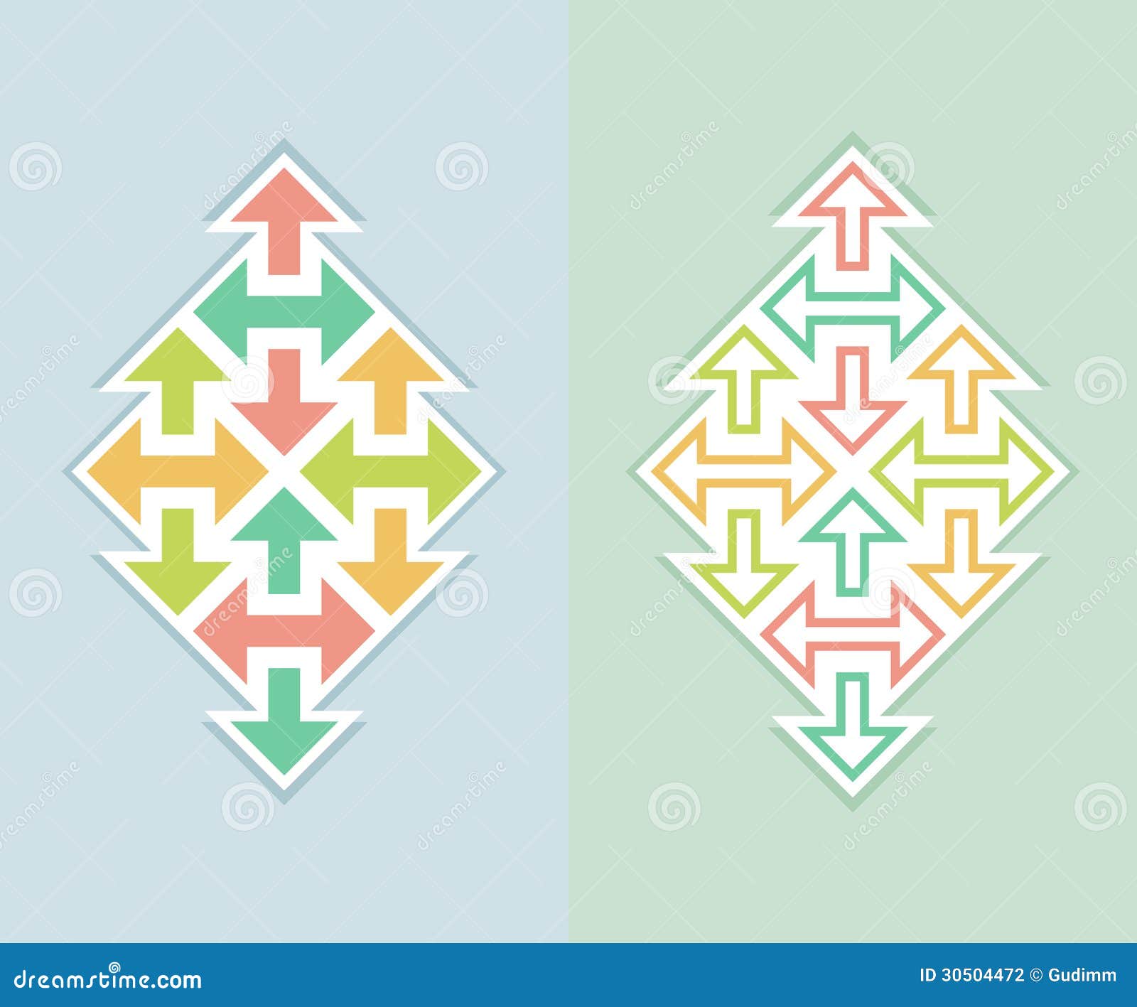 Two Illustrations of Arrows Stock Vector - Illustration of line ...