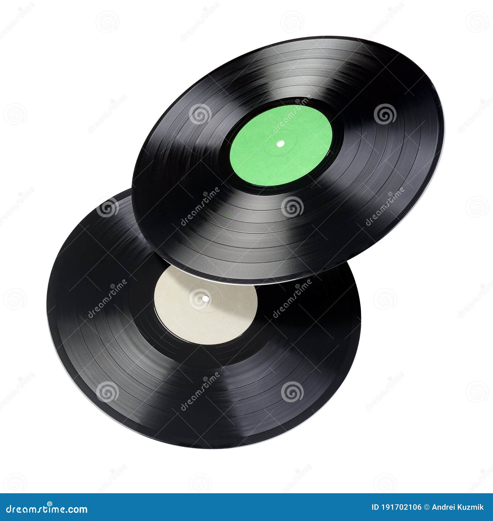 Two 12-inch Vinyl Records with Blank Label Isolated Stock Photo - Image ...