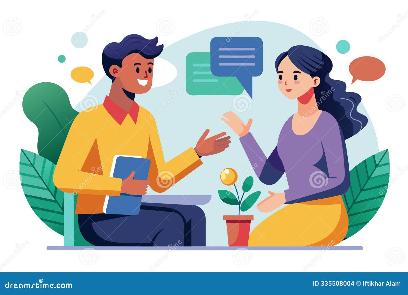 Two Individuals are Discussing Animatedly in a Friendly Atmosphere ...