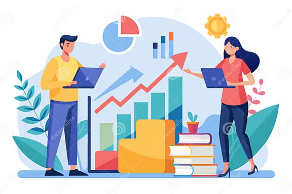 Two Individuals are Evaluating Growth Metrics Using Laptops in an ... Two Individuals are Evaluating Growth Metrics Using Laptops in an ...