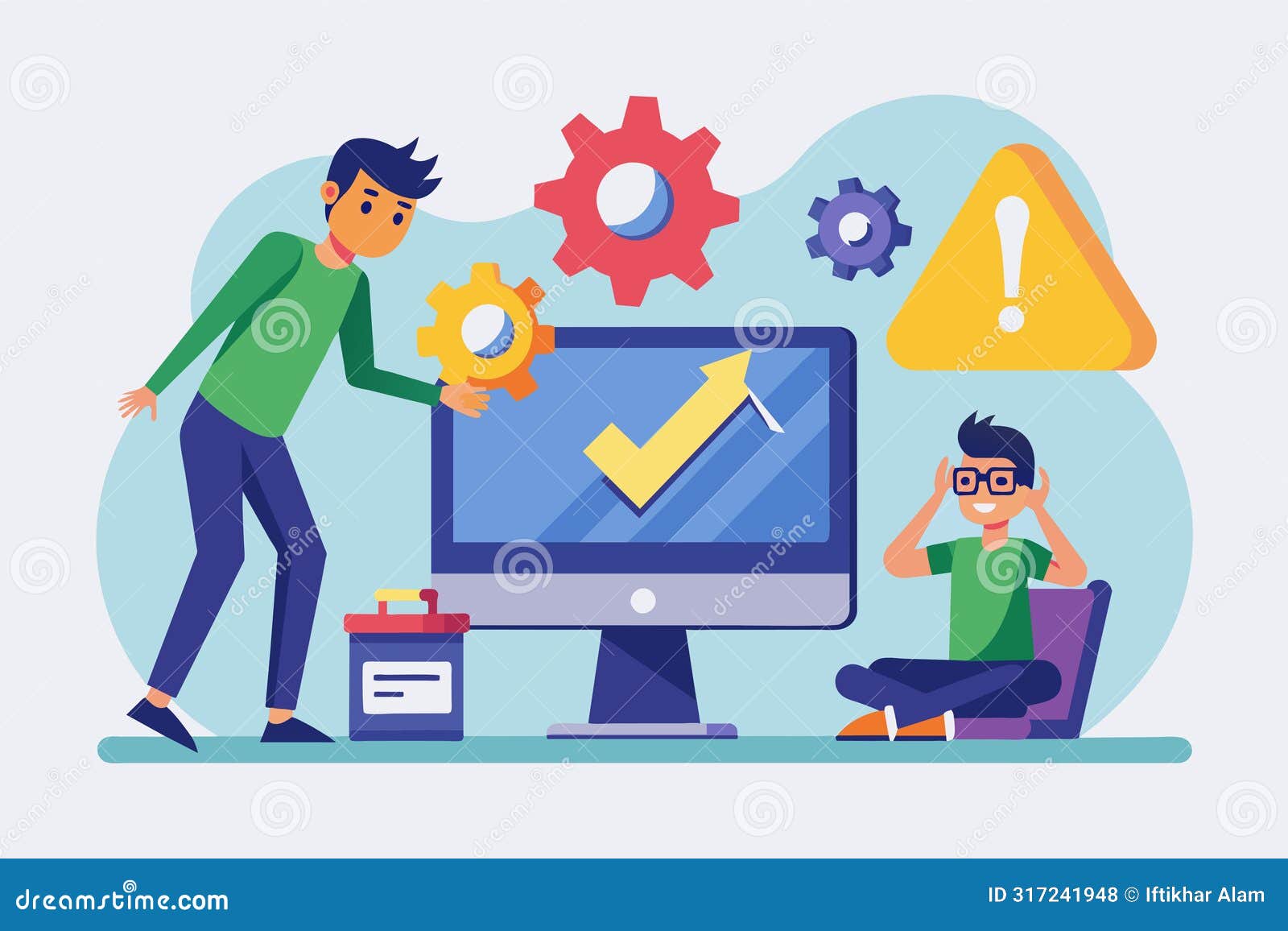 Two Individuals are Focused on a Computer Screen, Identifying and ...