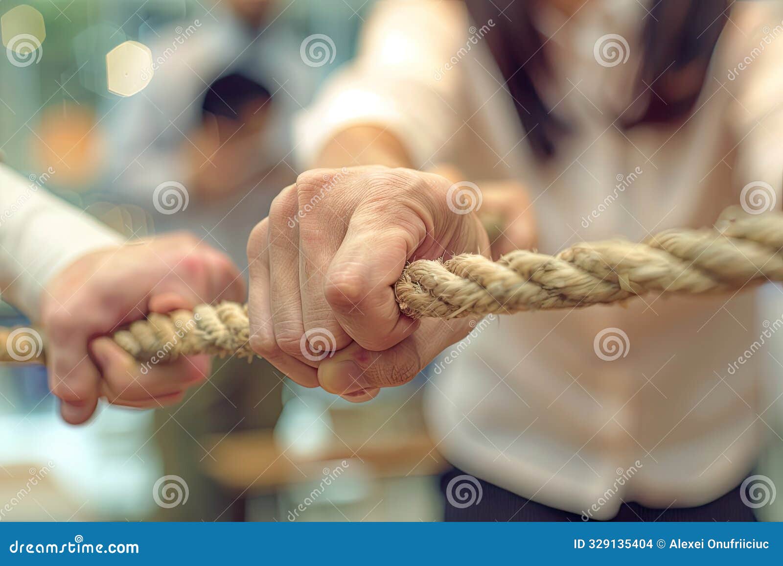 Two Individuals are Pulling a Long Rope in Completely Opposite ...