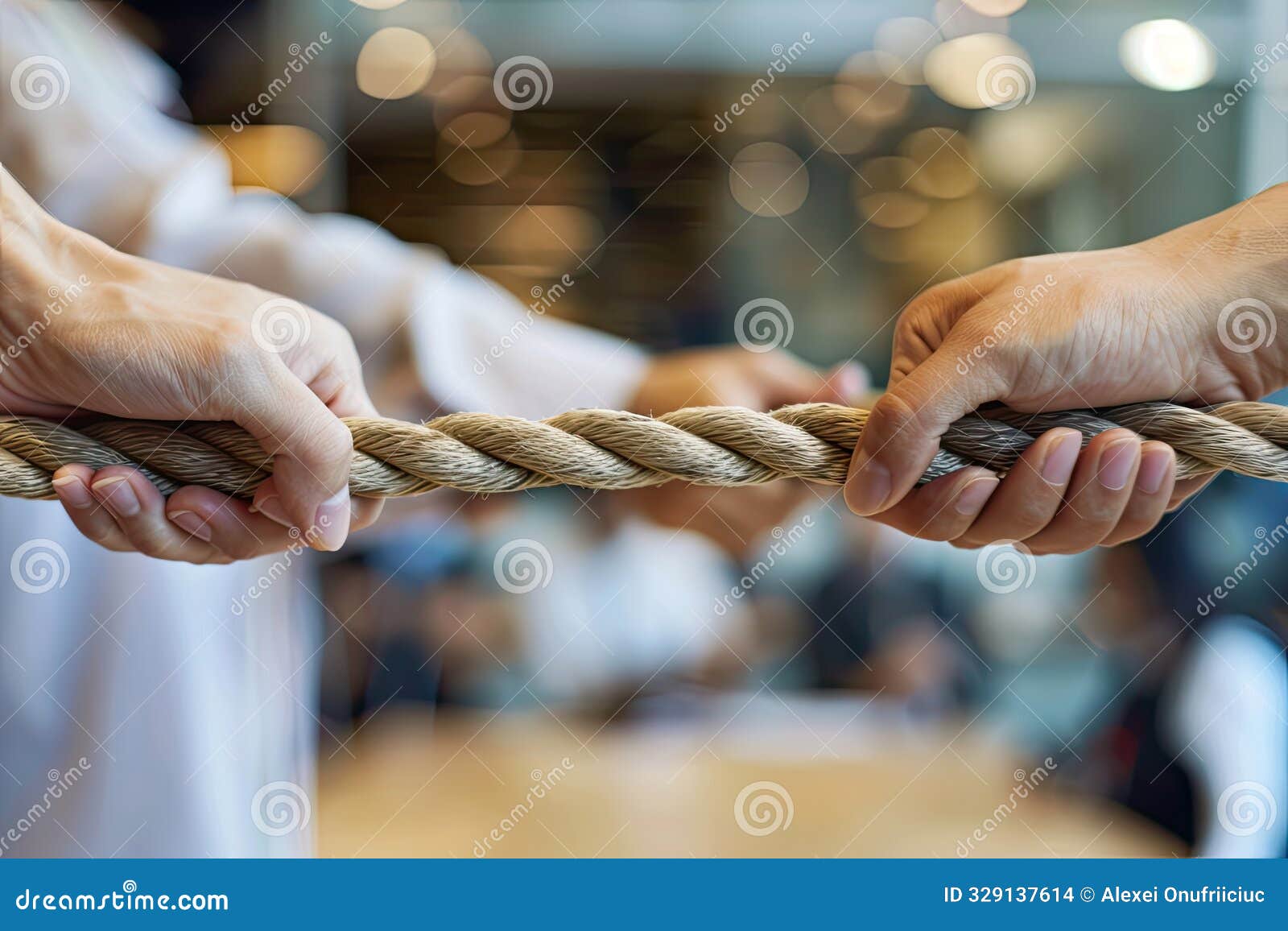 Two Individuals are Pulling a Long Rope in Completely Opposite ...