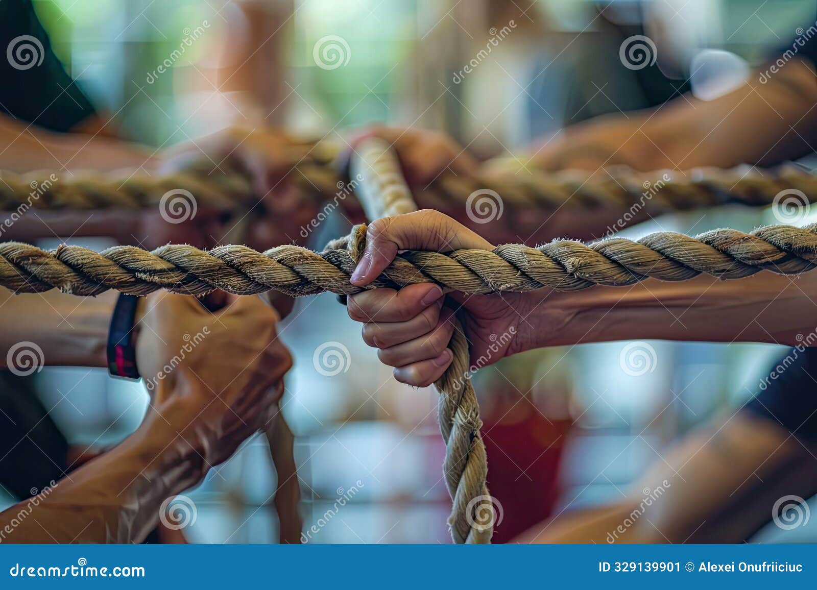 Two Individuals are Pulling a Long Rope in Completely Opposite ...