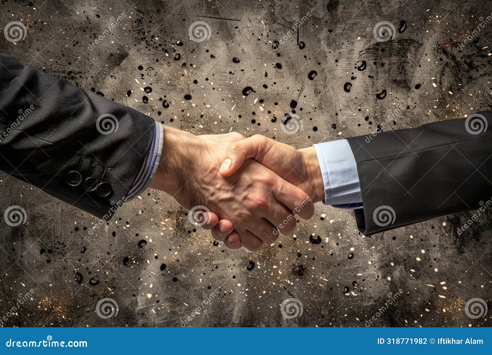 Two Individuals Shaking Hands on a Grimy Background, Building ...