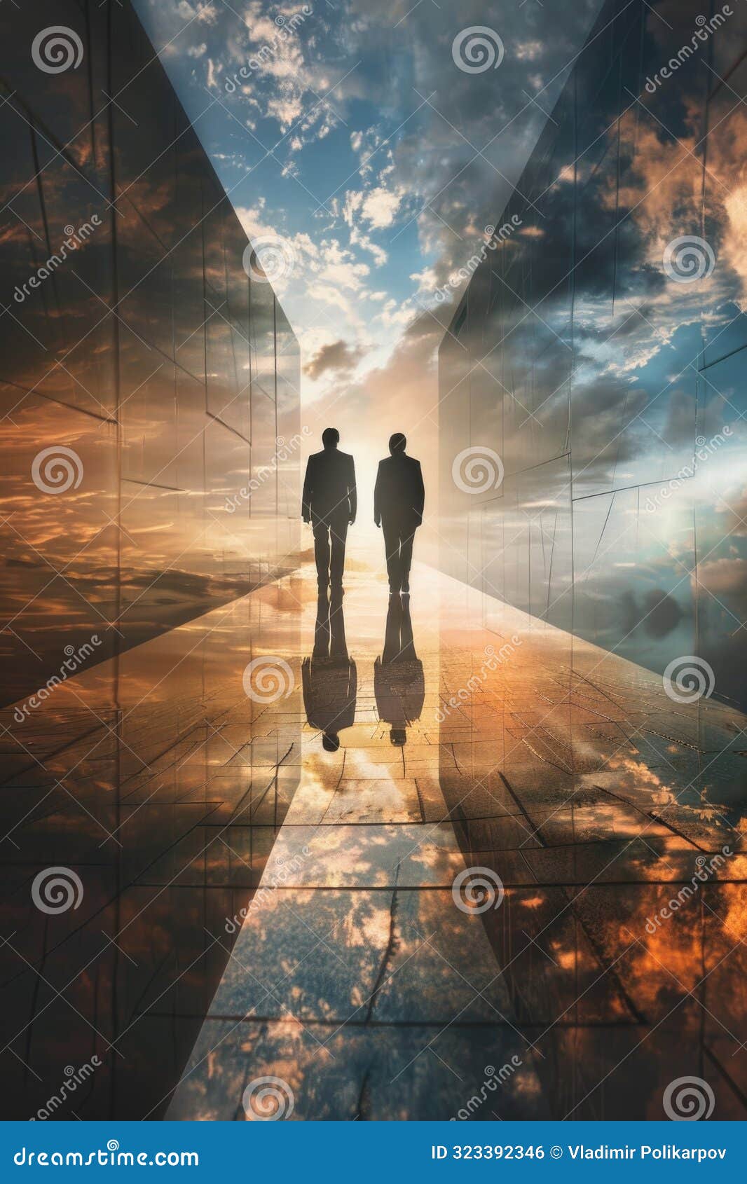 Two Individuals Standing on a Transparent Floor, Possibly in an ...