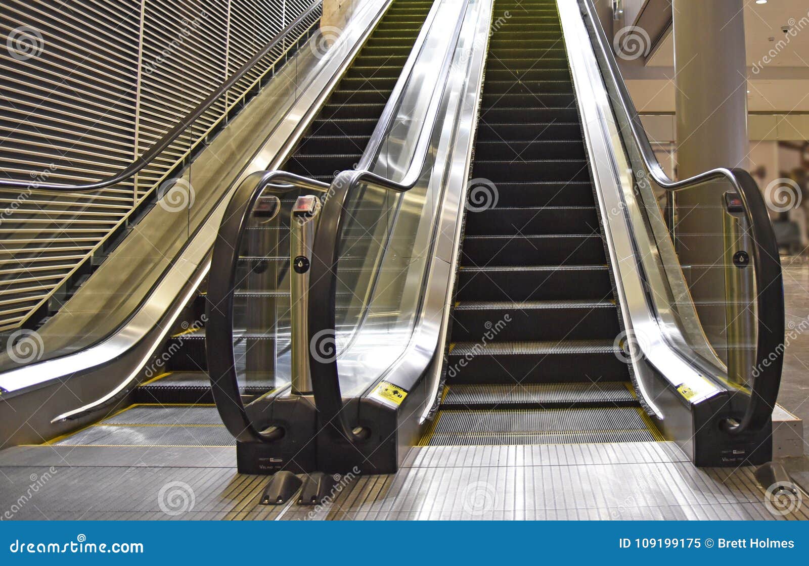 Indoor Escalator with View Looking Up Stock Image - Image of glass ...