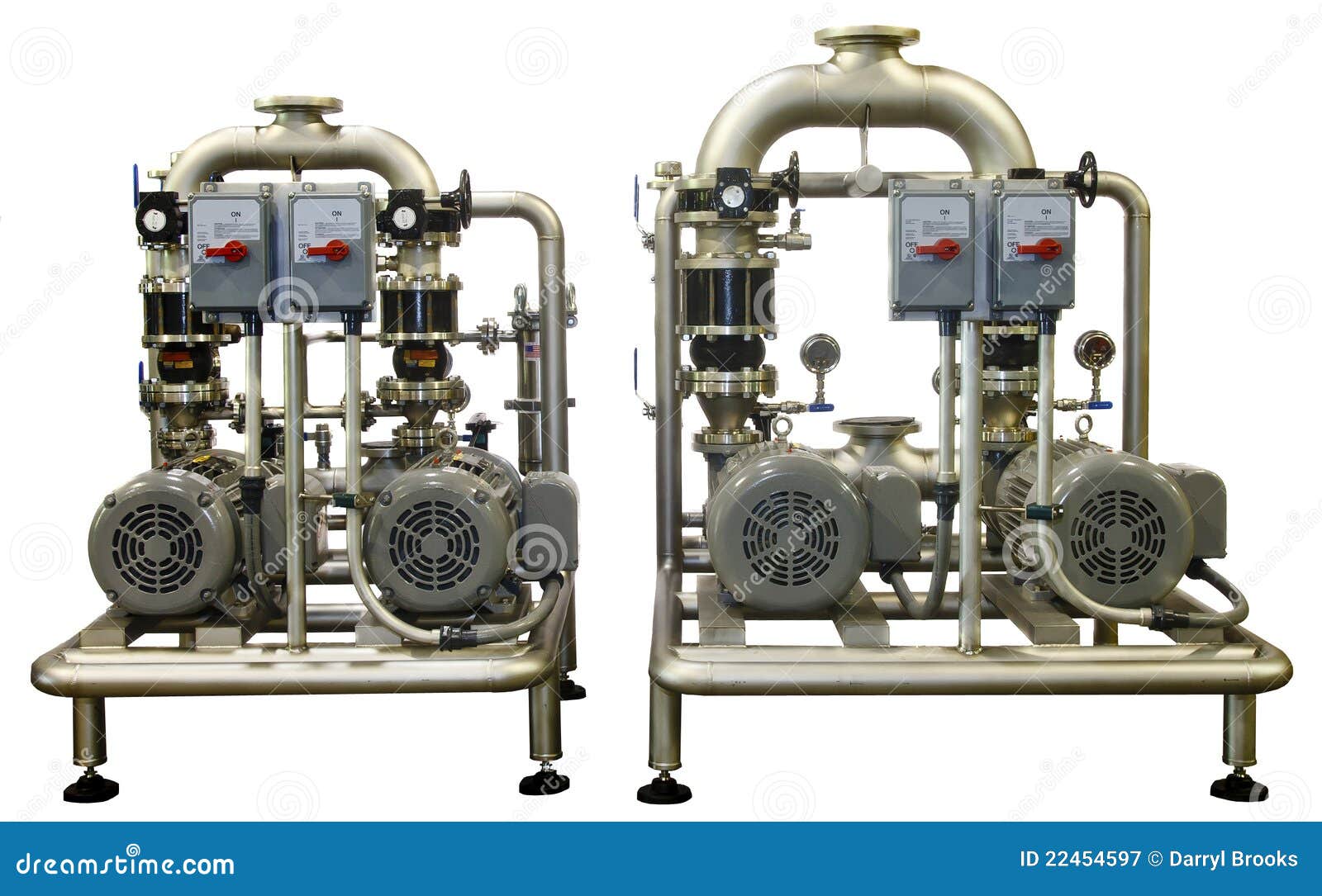 Two Industrial Pumps on White Stock Image - Image of equipment, storage ...