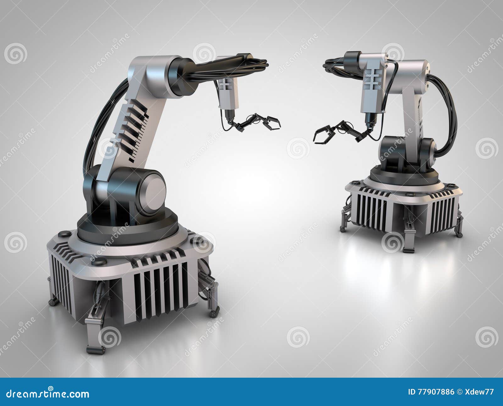 Industrial Robots Isometric Flowchart Vector Illustration ...