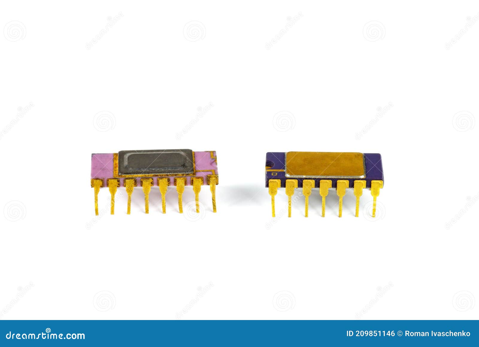 Two Integrated Circuit or Micro Chip Isolated on a White Stock Photo ... Two Integrated Circuit or Micro Chip Isolated on a White Stock Photo ...