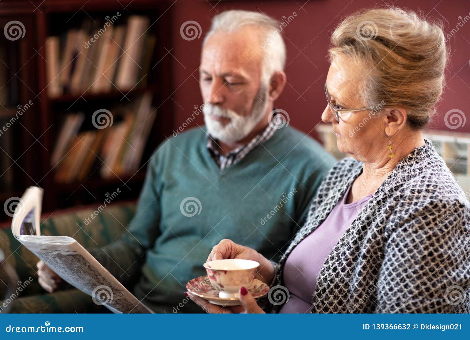 Two Intellectuals Spending Time Together Drinking Tea Stock Photo ...