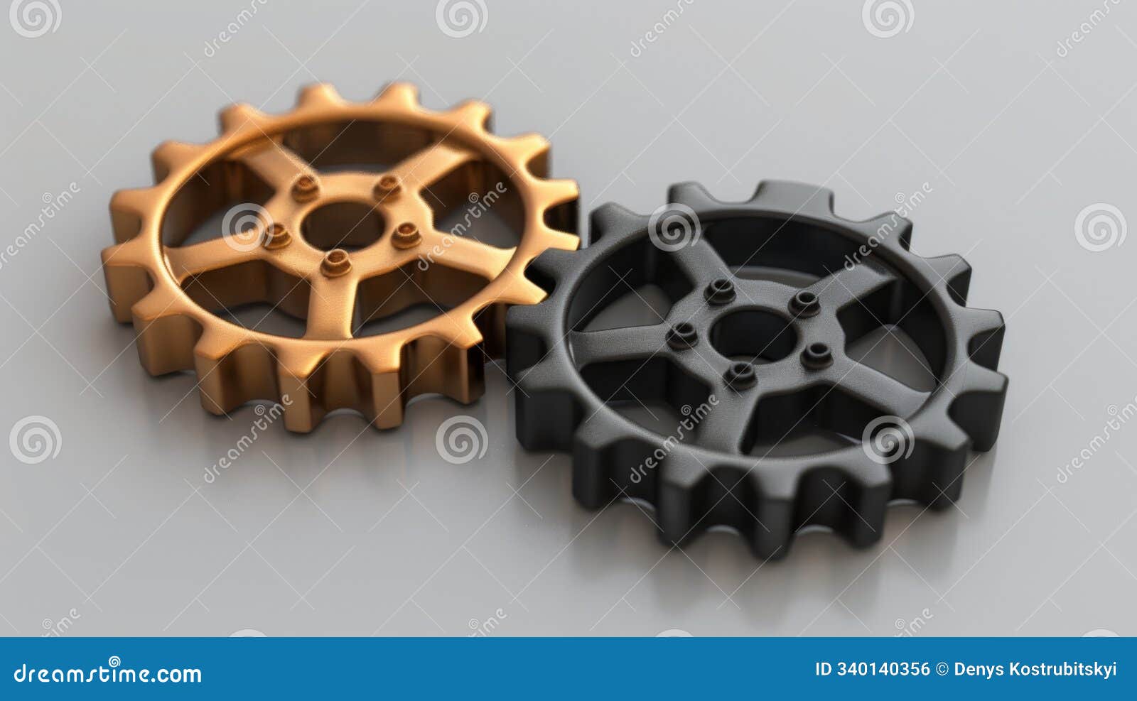 Interlocking Bronze and Black Gear Wheels Demonstrating Teamwork and ...