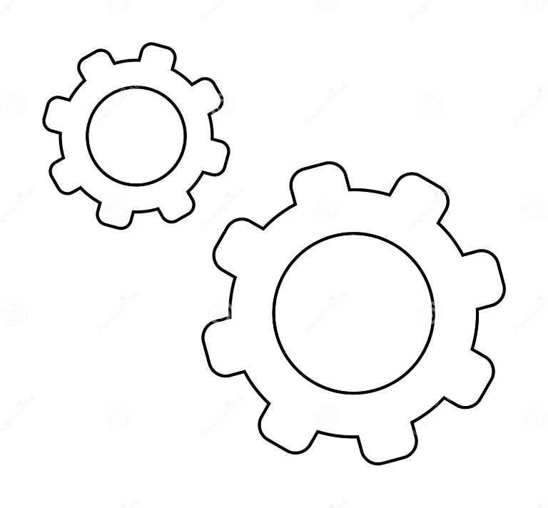 Two Interlocking Gears Representing Teamwork, Collaboration, and ...
