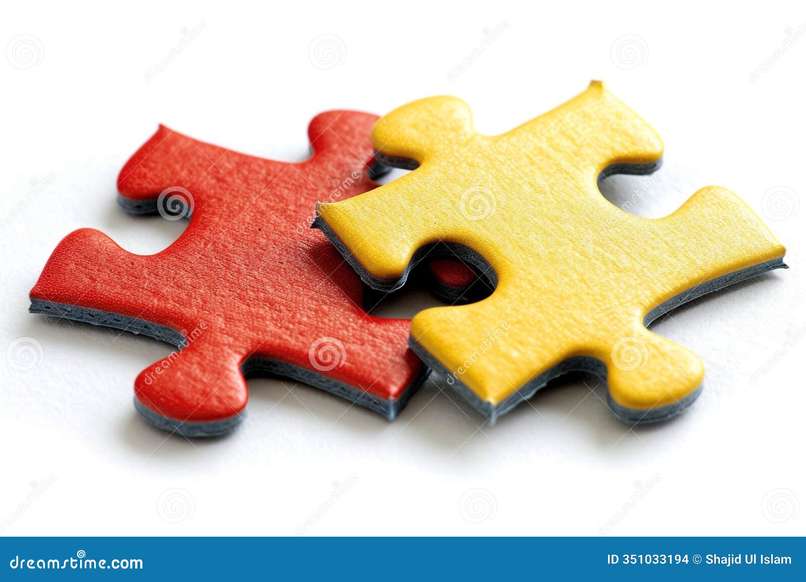 Two Interlocking Puzzle Pieces Stock Illustration - Illustration of ...