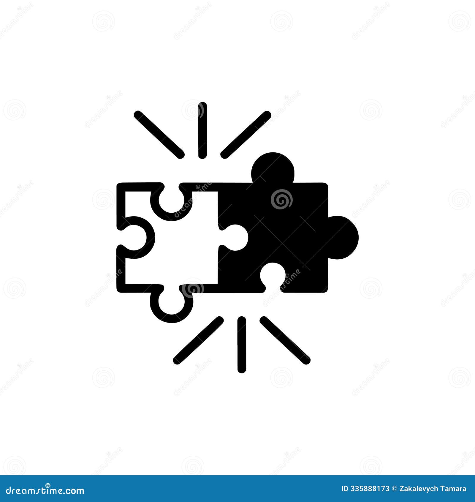 Two Interlocking Puzzle Pieces. Vector Icon Stock Illustration ...