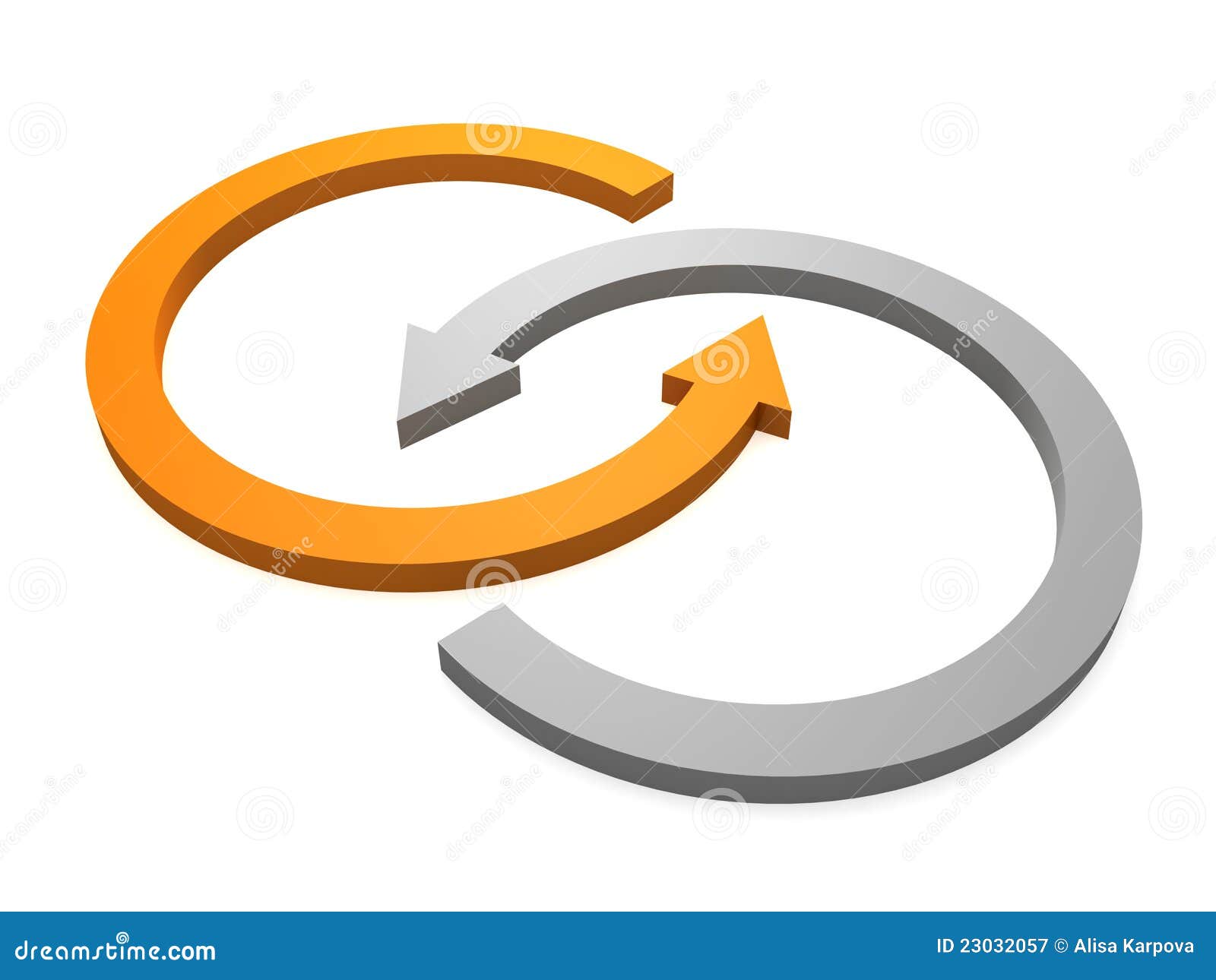 Two Intersecting Orange and Gray Cycling Arrows Stock Illustration ...
