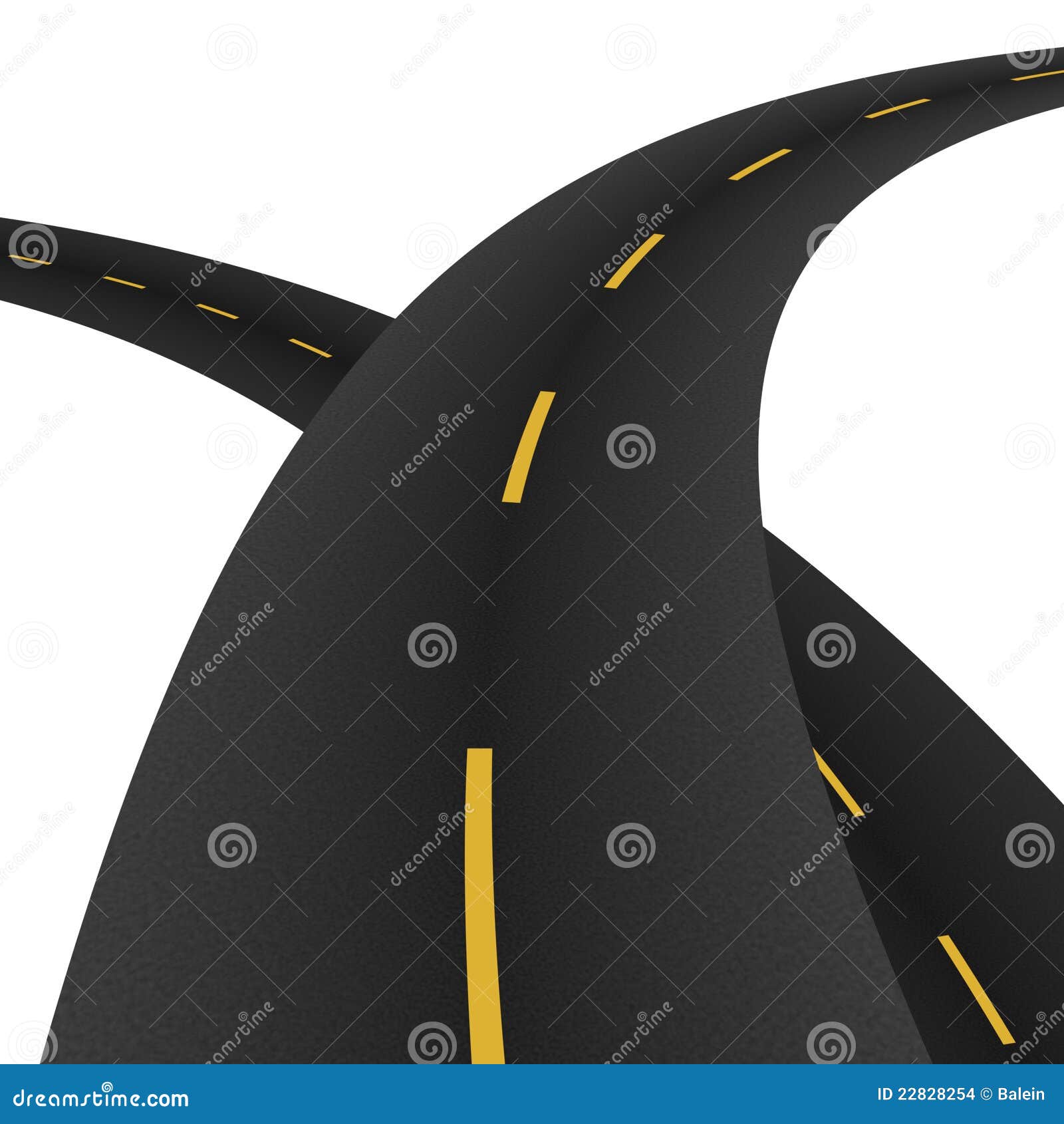 Two intersecting roads stock illustration. Illustration of hard - 22828254